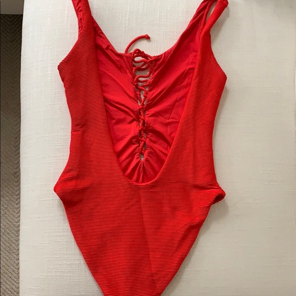 Onia | Swim | Onia Bridget Ribbed One Piece Swimsuit In Red | Poshmark